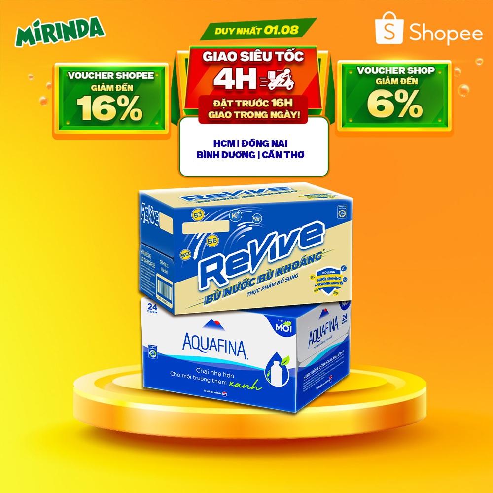 [Giao Siêu Tốc]Combo 1 Thùng 24 Chai Revive và 1 Thùng 24 Aquafina ...