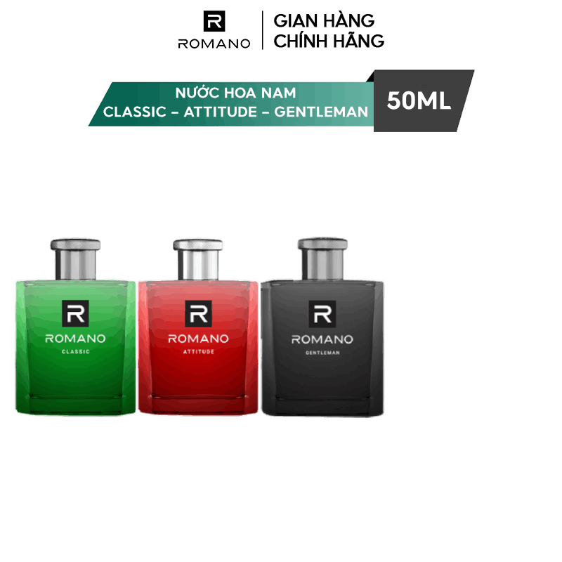 Romano - Nước hoa nam Romano EDT Attitude / Classic / Gentlemen 50ml ...