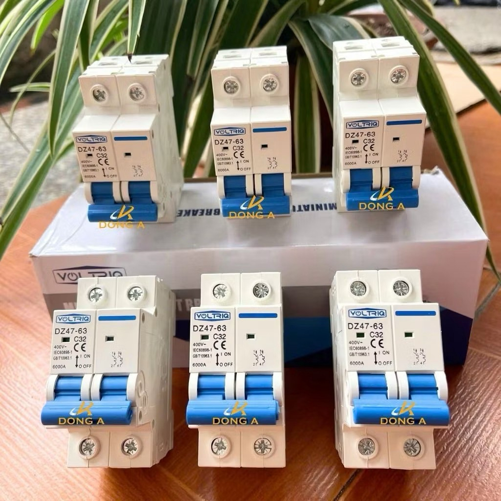 Aptomat AC MCB 2 Pha NXB-63 16A , 32A, 40A , 63A _xanh, bảo vệ chống ...