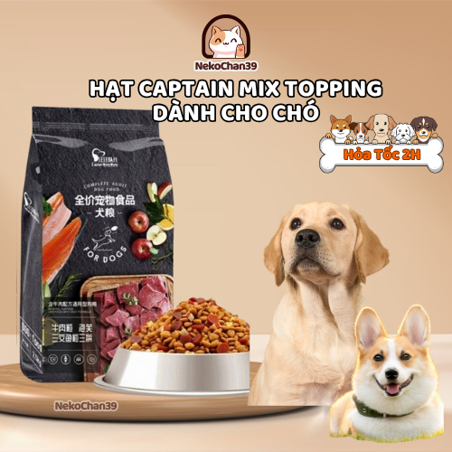 (Hỏa Tốc đến 19H) Hạt Cho Chó Captain 2.5KG (Mix Bò, Cá, Phô Mai) Dành ...