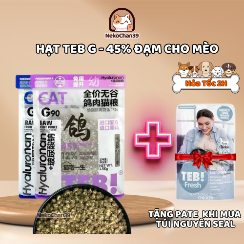 (Hỏa Tốc đến 19H) Hạt Teb G dành cho Mèo không độn ngũ cốc,Topping Ruốc ...