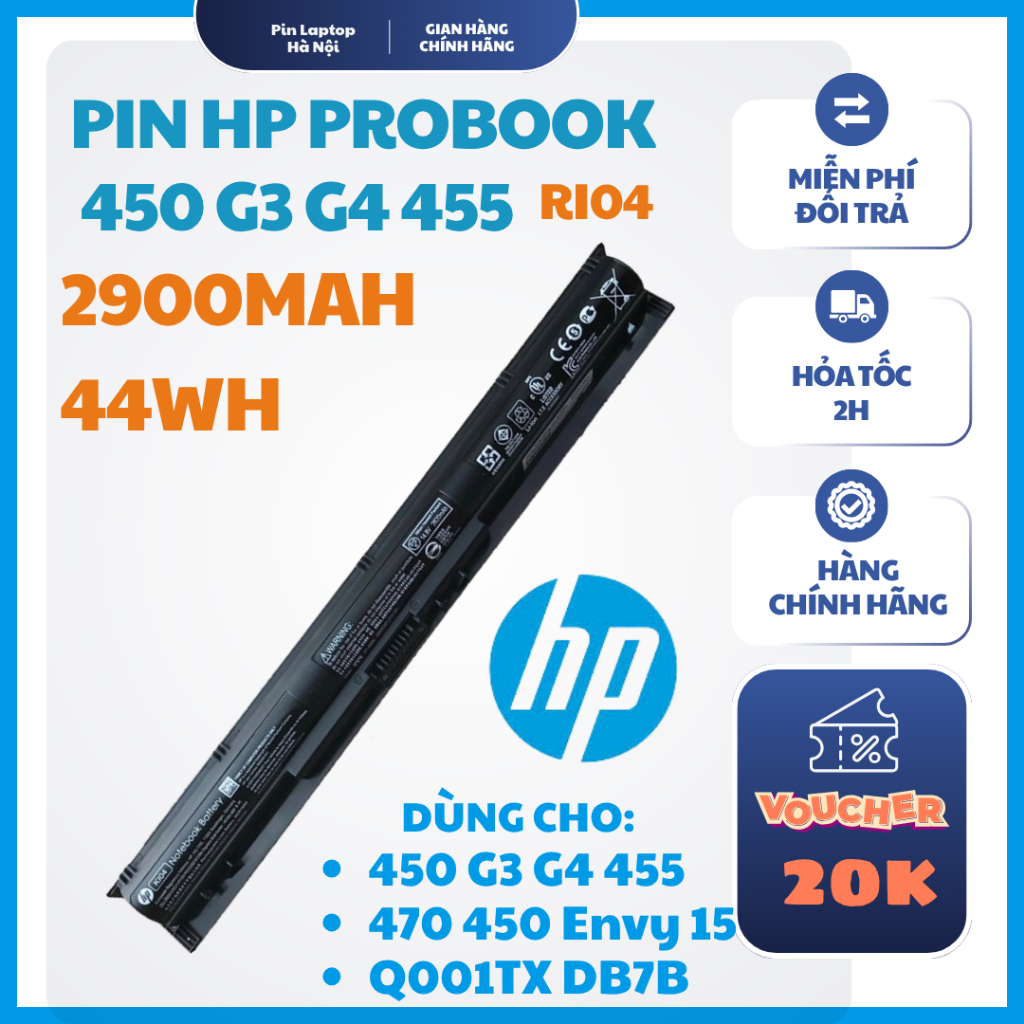 Pin Laptop HP ProBook 450 G3 G4 455 470 450 Envy 15-Q001TX DB7B - RI04 ...