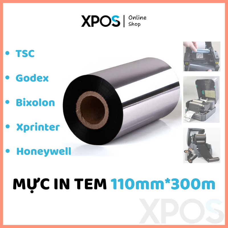 Mực In Tem 110mm x 300m – Ribbon Wax Ngoài Cao Cấp, In Tem Rõ Nét ...