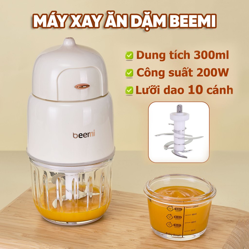 Máy Xay Ăn Dặm Beemi, Máy Xay Mini 10 Lưỡi Dao, Dung Tích 300mL, Máy ...