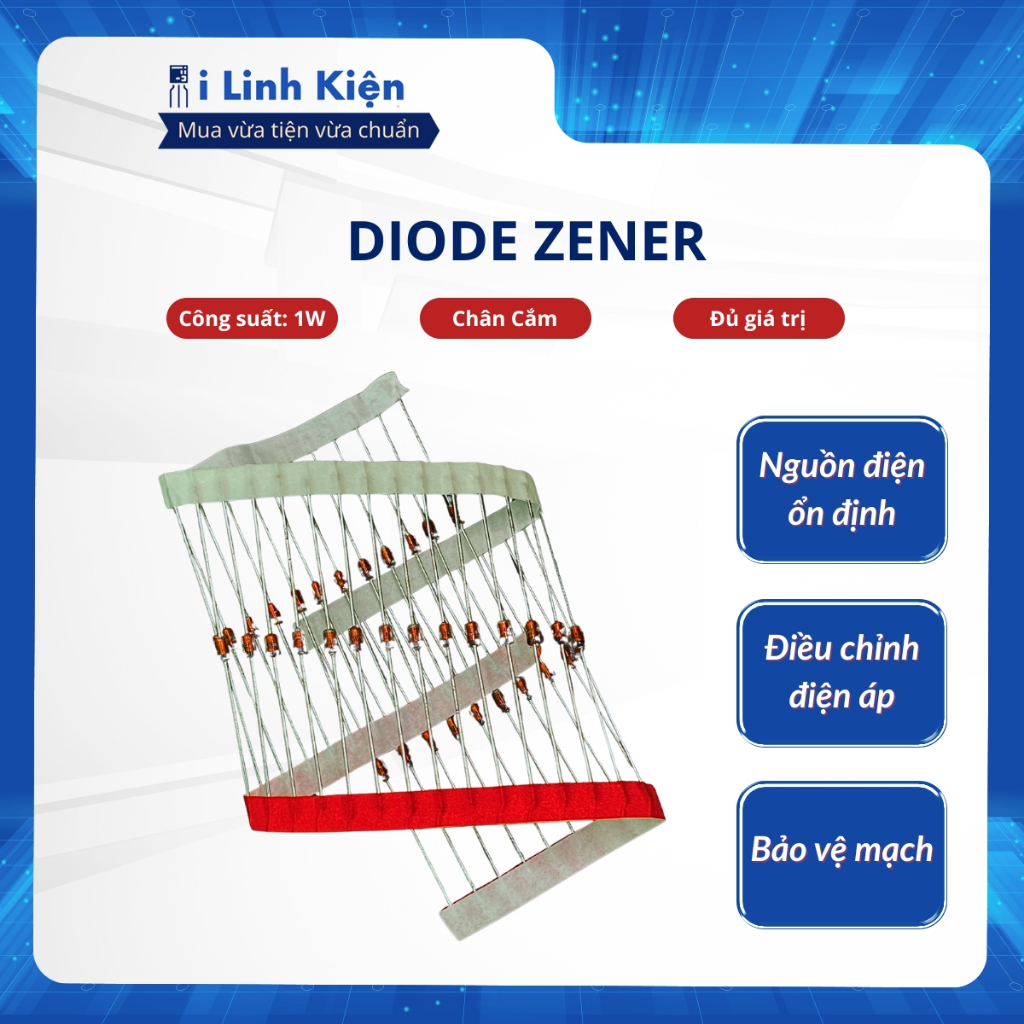 Diode zener 1w 3.3V/3.9V/5.1V/5.6V/6.2V/9.1V/12V/15V/18V/20V/24V túi 10 ...