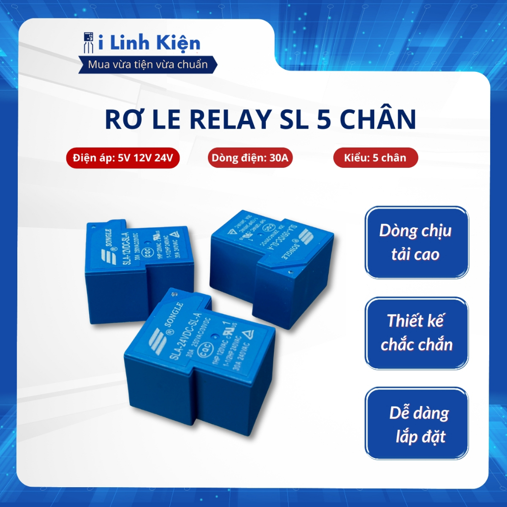 Rơ le Relay SLA-05V 12V 24VDC-SL-A Songle 5 chân 30A chất lượng tốt ...