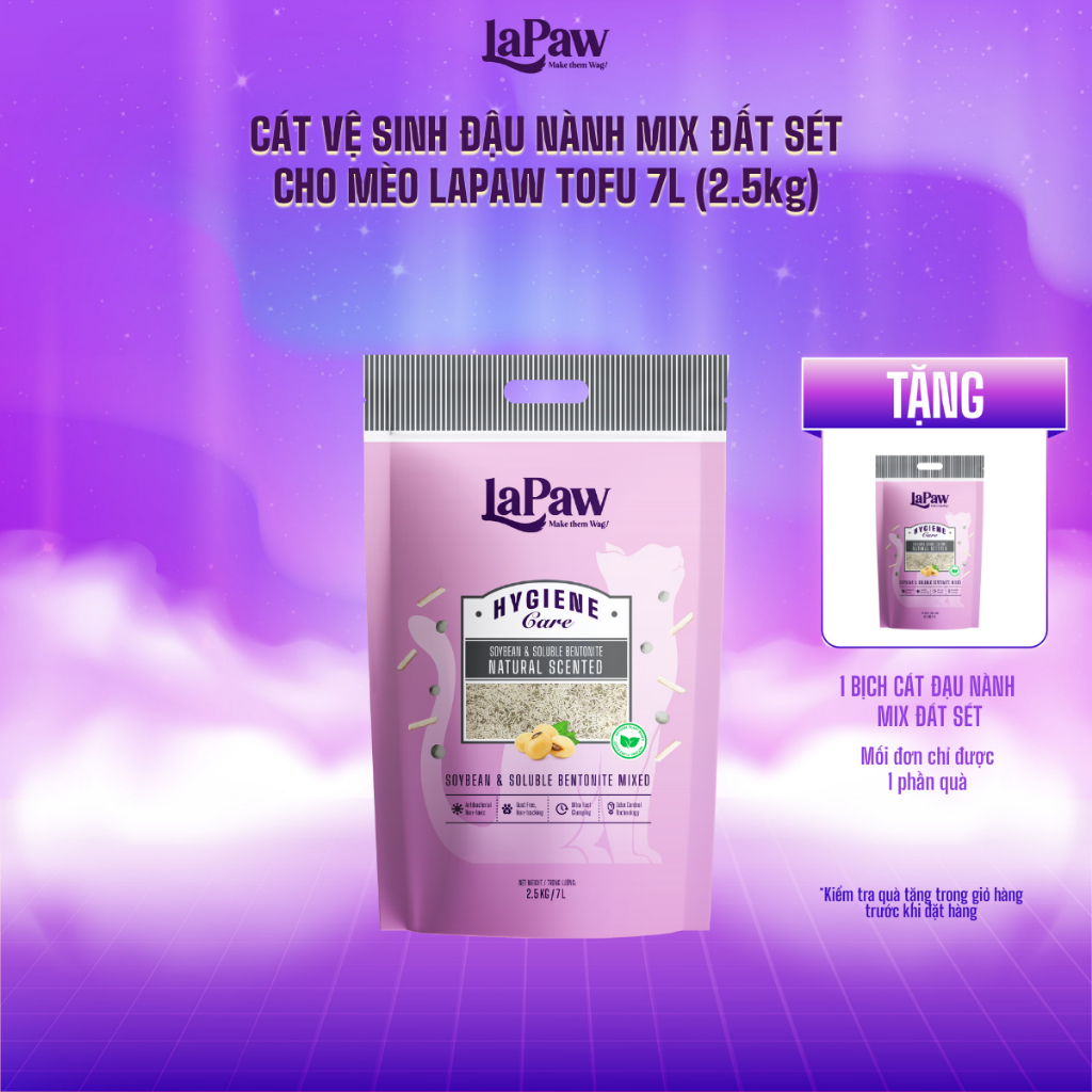 [MUA 1 TẶNG 1] [NEW] LaPaw cát vệ sinh đậu nành mix cát đất sét cao cấp ...