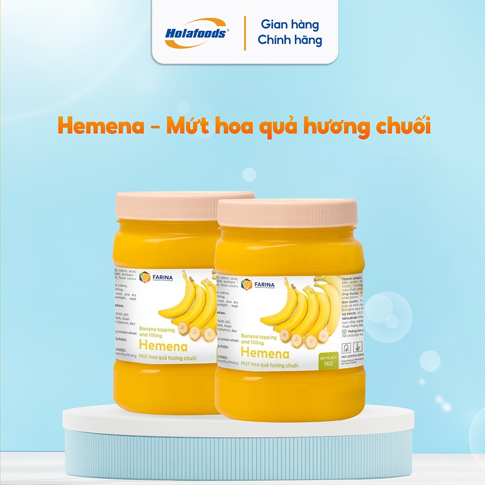 Mứt chuối Hemena từ Farina 1 kg/hộp - Màu vàng sẫm tự nhiên, vị ngọt ...