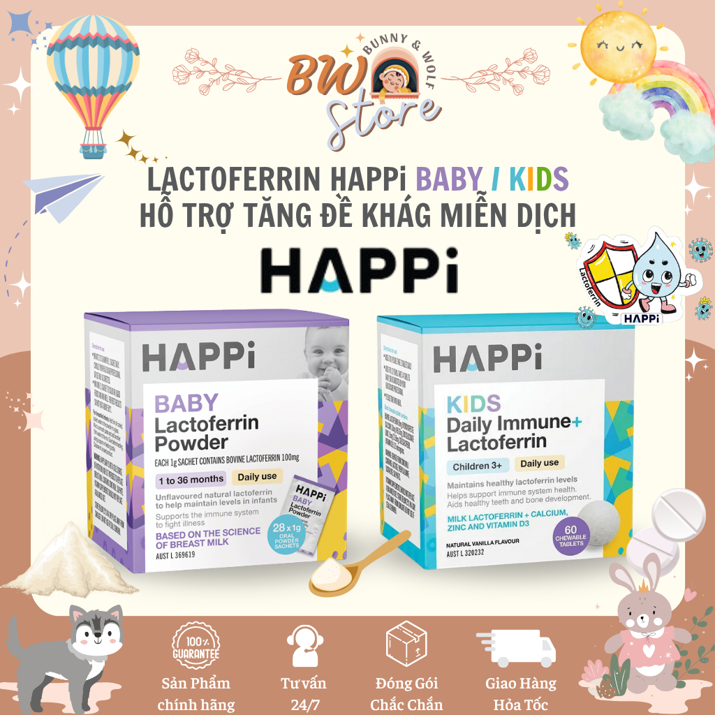 Happi Baby Lactoferrin Powder / Happi Kids Daily Immune + Lactoferrin ...