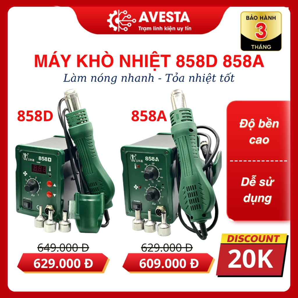 Máy khò nhiệt máy thổi khí nóng 858D 858A 898D dùng siêu bền chất lượng ...