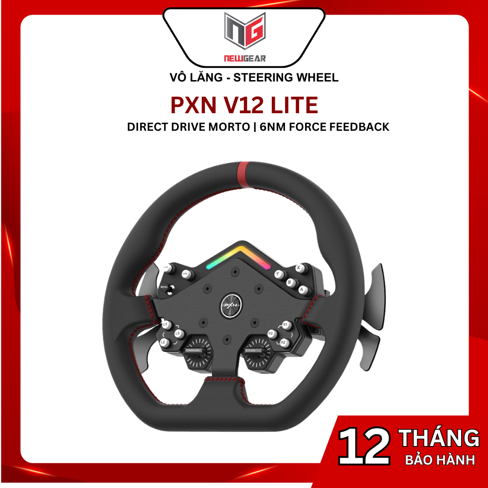 PXN-V12Lite bao gồm Vô lăng WDL + Base + Pedal PDHM Bundle Đua Xe Sim Racing, Servo Direct Drive ...