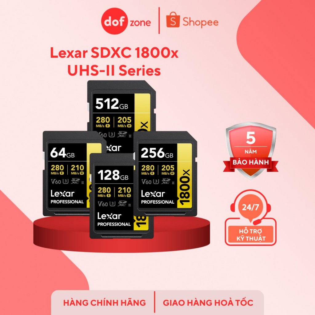 Thẻ nhớ Lexar Professional 1800x SDXC UHS-II U3 V60 | Chính Hãng ...