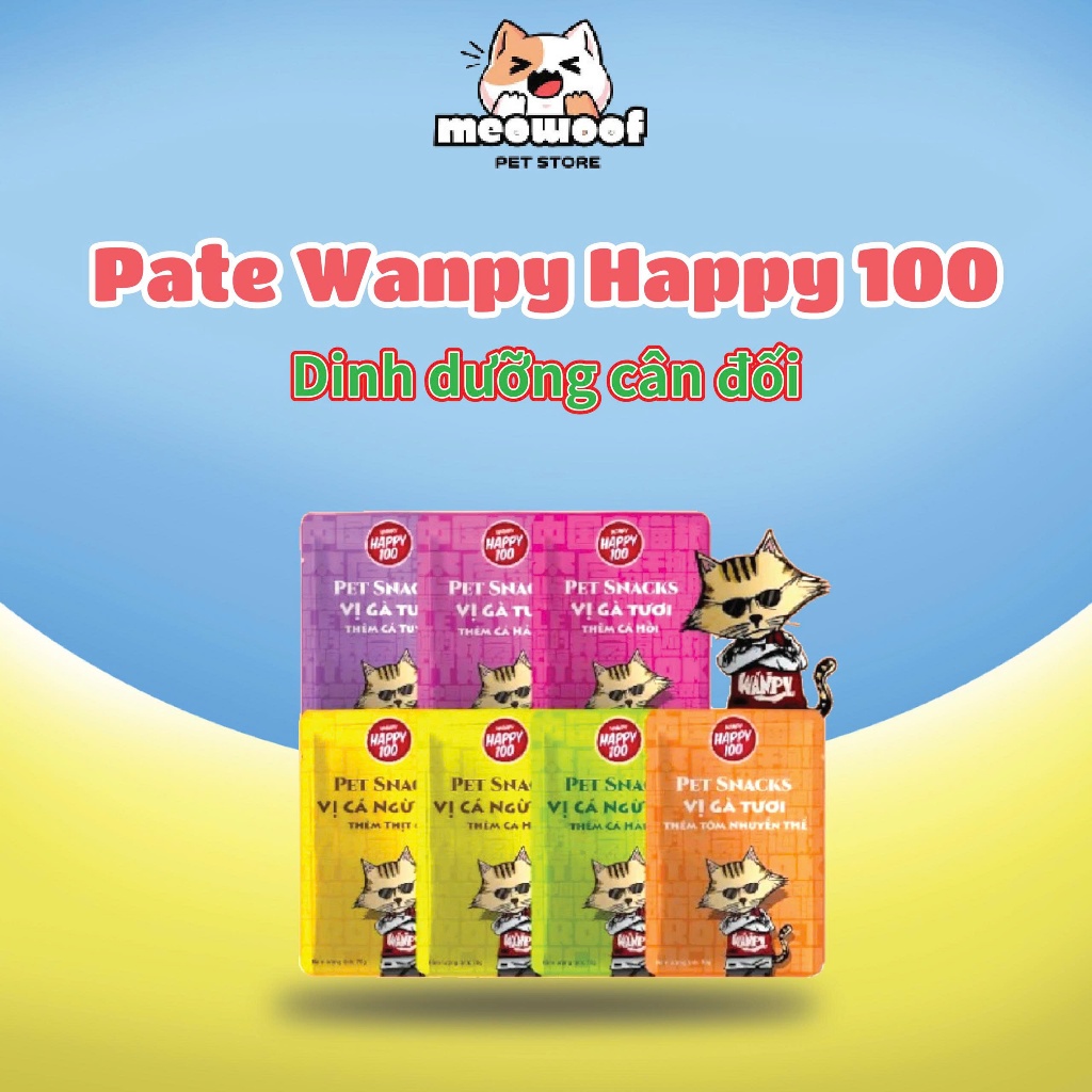 Thức Ăn Cho Mèo, Pate HAPPY 100 Đủ Vị Giúp Bổ Sung Vitamin Và Các Chất ...