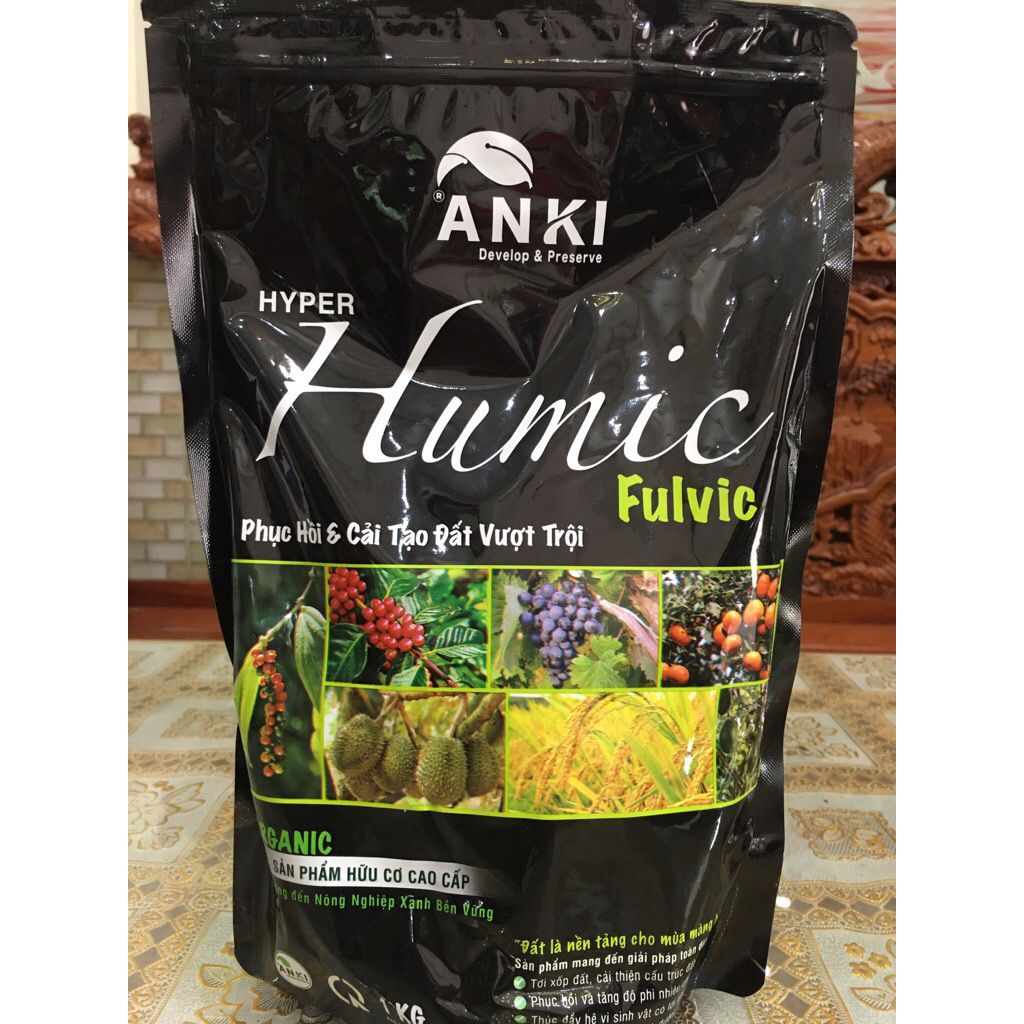 Phân bón Humic Fulvic ANKI 1kg pha 400 lít nước -Giữ nước , giữ phân ...