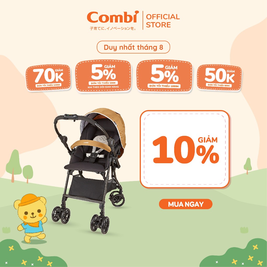 Xe đẩy Combi Neyo 4Cas Compact màu xanh/ vàng | Shopee Việt Nam