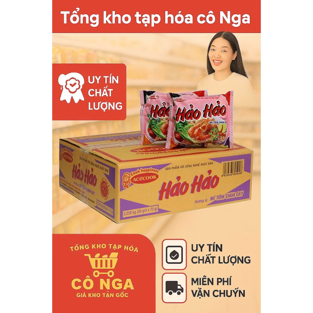 Thùng 30 Gói Mì Tôm Hảo Hảo Tôm Chua Cay/ Hảo Xào/Good Gà Acecook ...