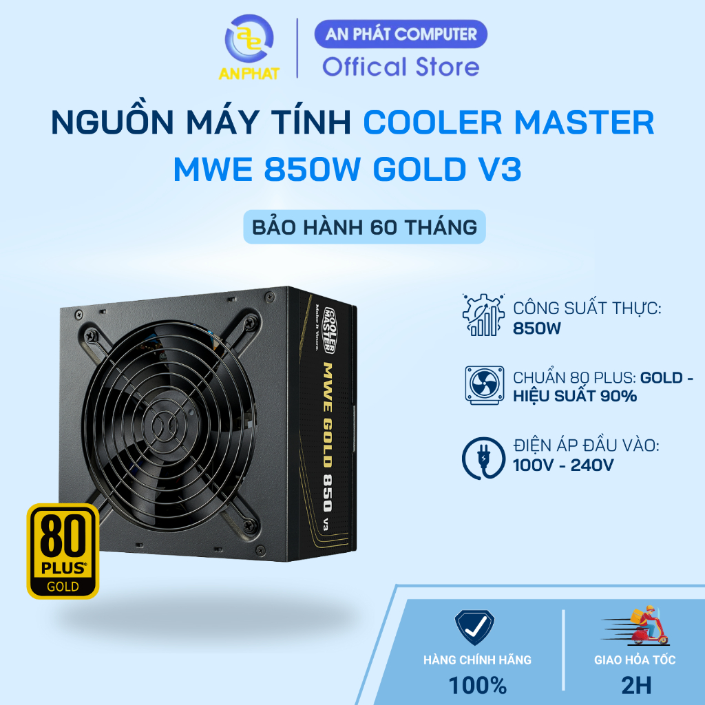 Nguồn máy tính COOLER MASTER MWE Gold 850W/750W V3 (80 GOLD PLUS | HÀNG ...