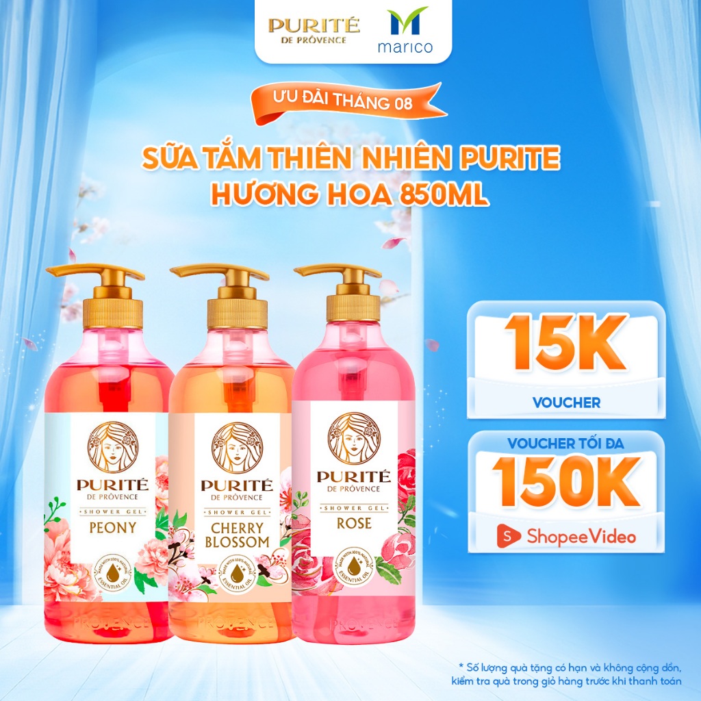 Sữa tắm thiên nhiên Purite 850ml | Shopee Việt Nam