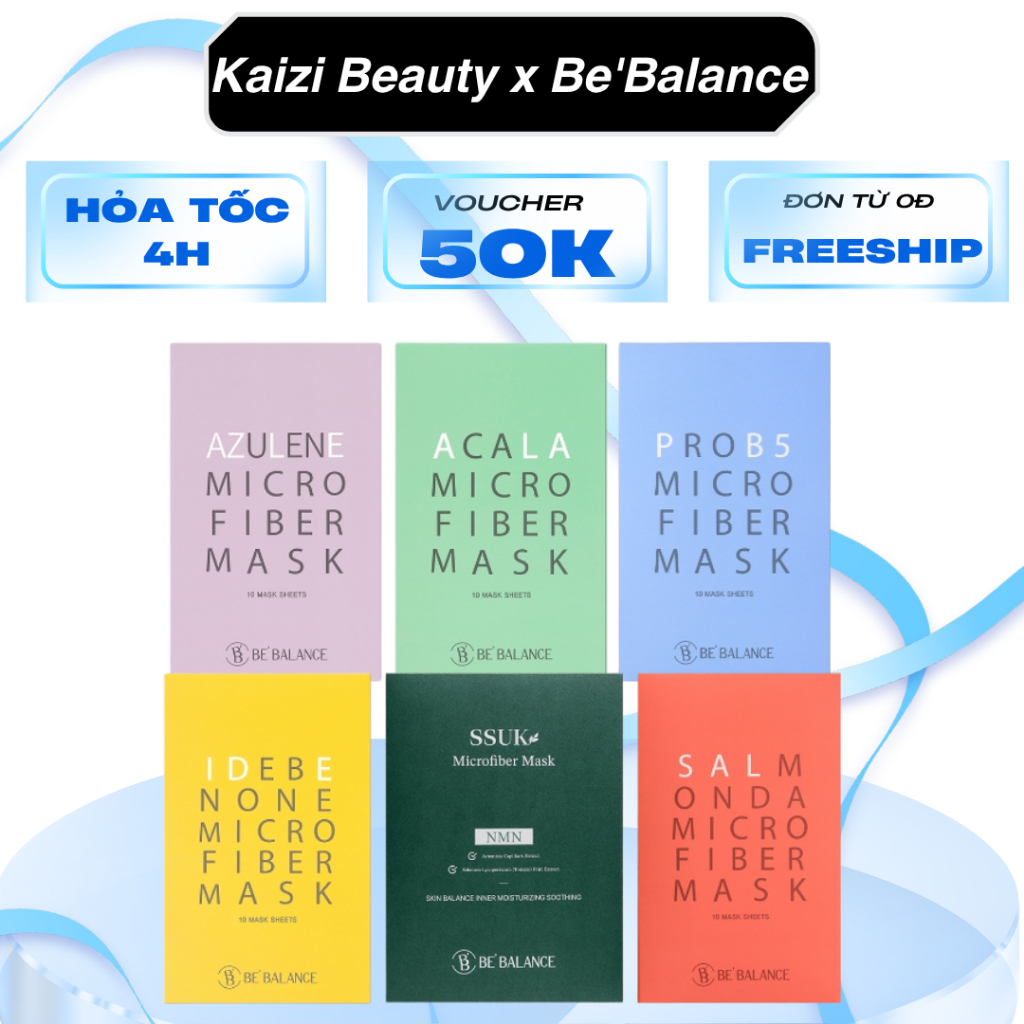 Mặt Nạ Vải Vi Sợi Be'Balance MICRO FIBER MASK 3in1 Hỗ Trợ Dưỡng Sáng Da ...