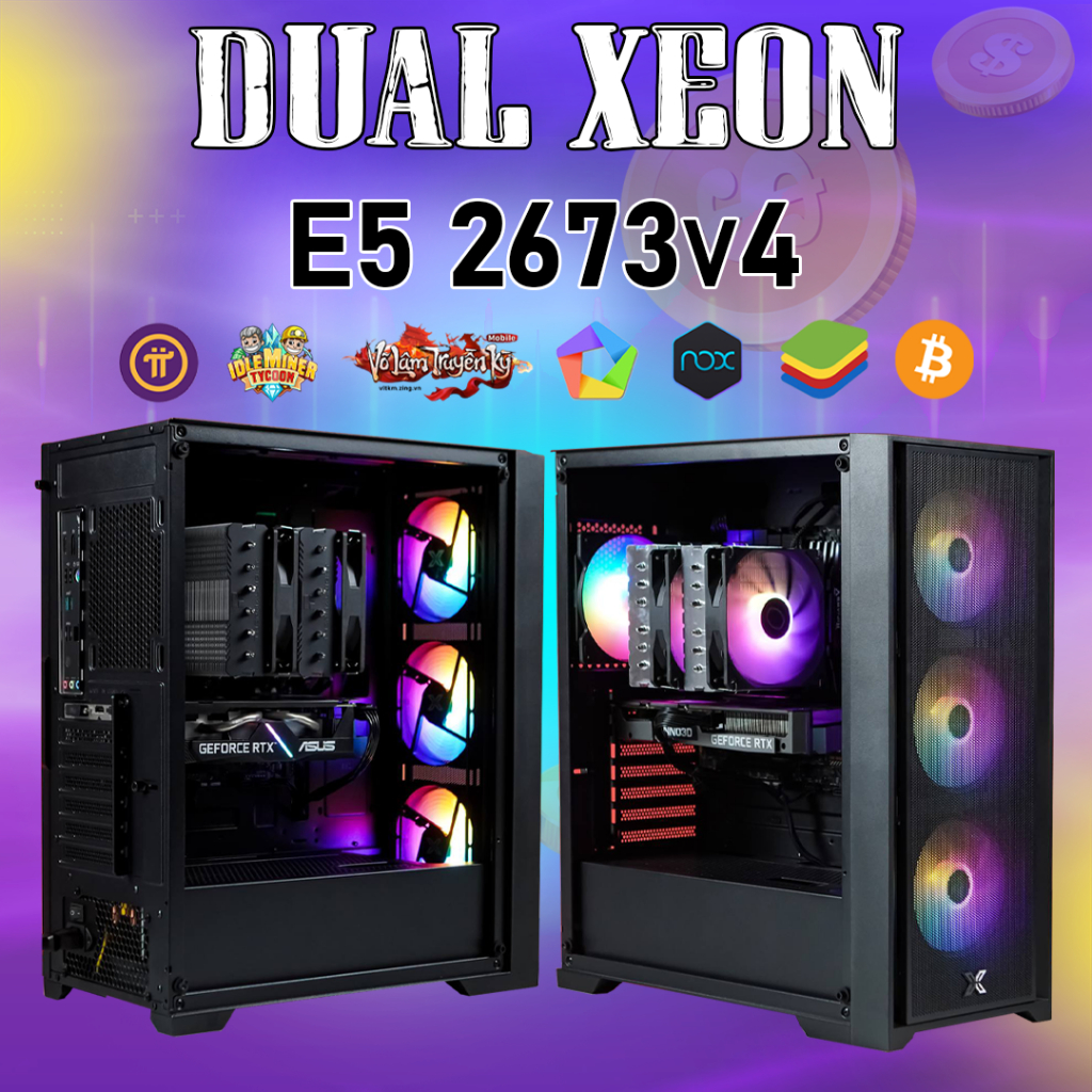 PC Dual Xeon E5 2673v4 80 luồng Máy trạm Workstation dựng phim, AI ...