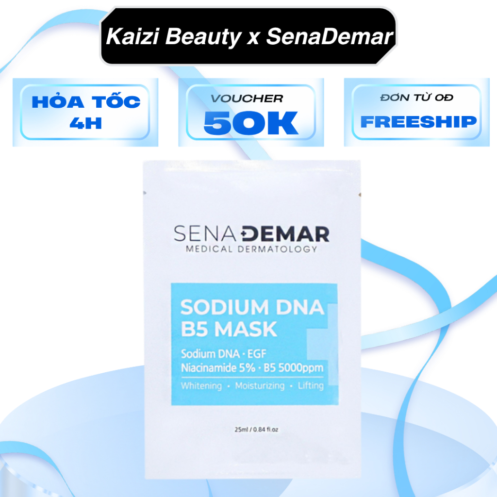 Mặt Nạ Hàn Quốc Sena Derma Sodium DNA B5 Cấp Ẩm, Phục Hồi, Dưỡng Trắng ...