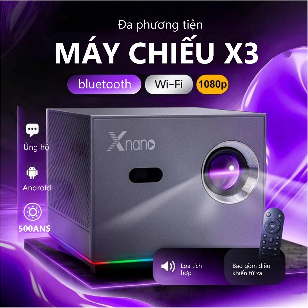 Máy chiếu FINTEX X3 Pro 4K Đèn RGB 500 ANSI 15000 Lumens Lấy nét điện ...