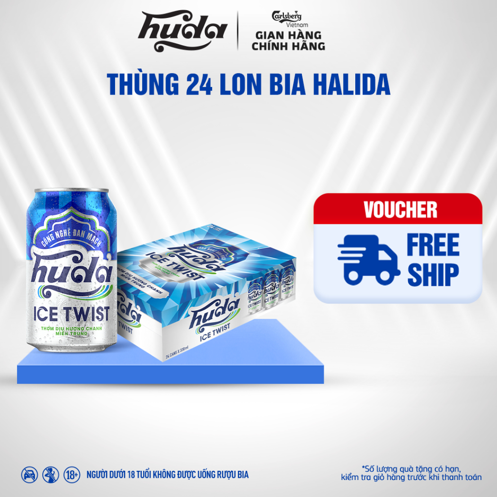 Huda Ice Twist - Bia Lager - Nồng độ cồn 4.2% - Thùng 24 lon 330ml Beer ...