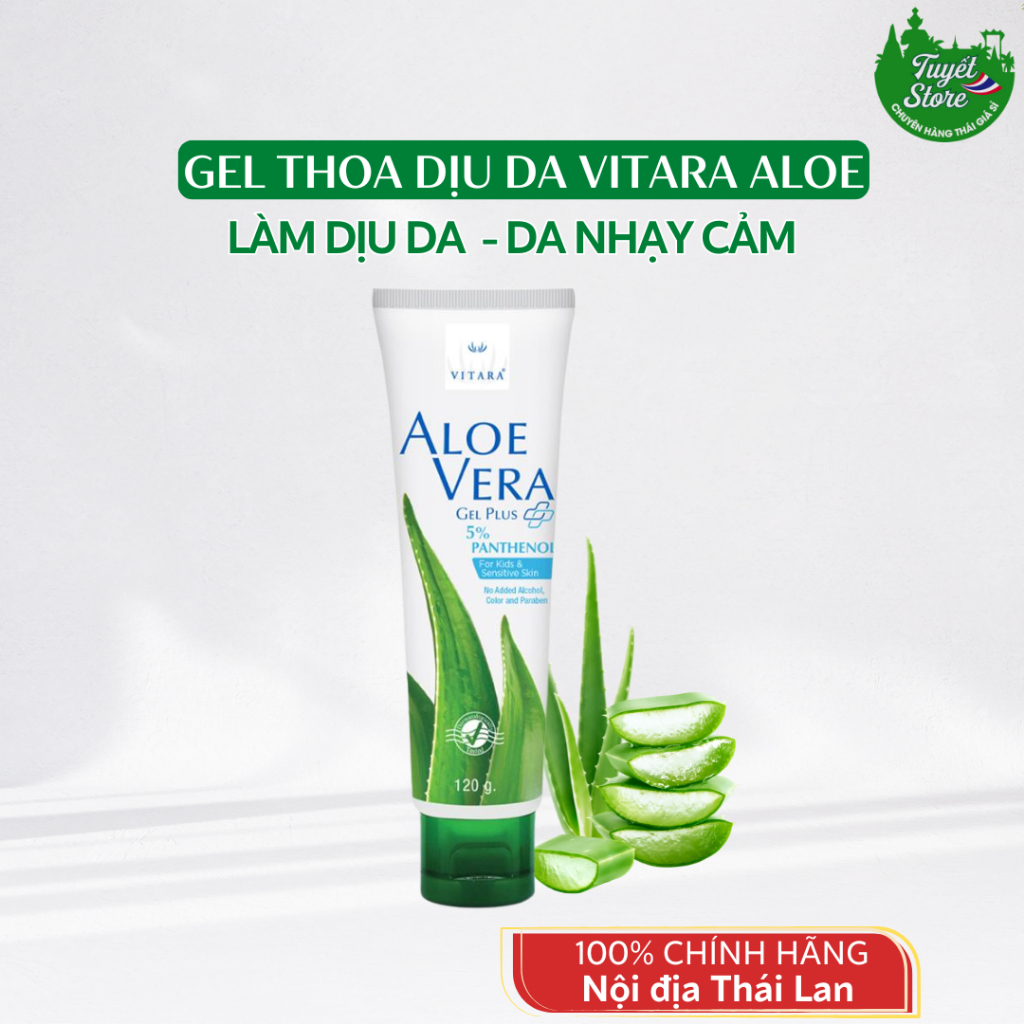 Gel Nha Đam Organic Thoa Làm Dịu Da Vitara Aloe Vera Thái Lan 120gr, an ...