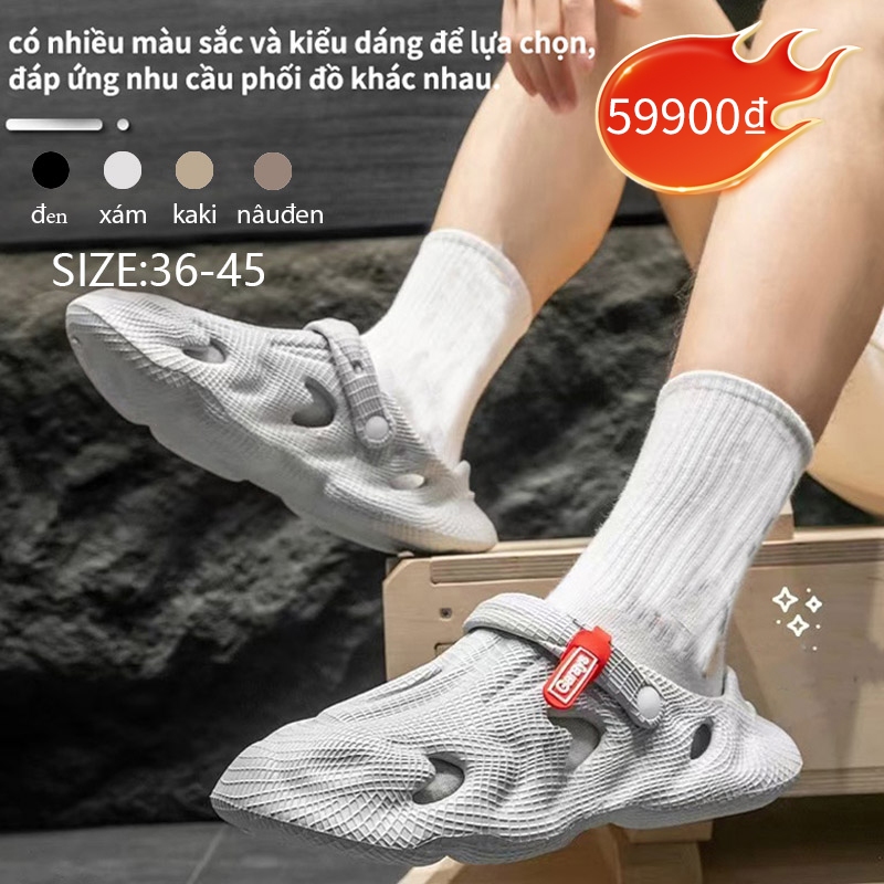 🔥Dép Nam🔥 Dép Sandal Nam Đục Lỗ Chống Trượt Dép Bánh Mì Cross | Shopee Việt Nam