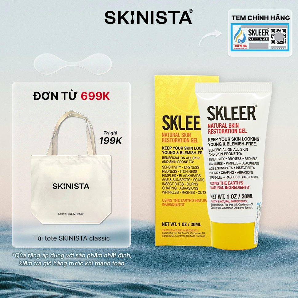 Gel Skleer Natural Skin Restoration kiềm dầu, giảm mụn và thâm, làm dịu ...