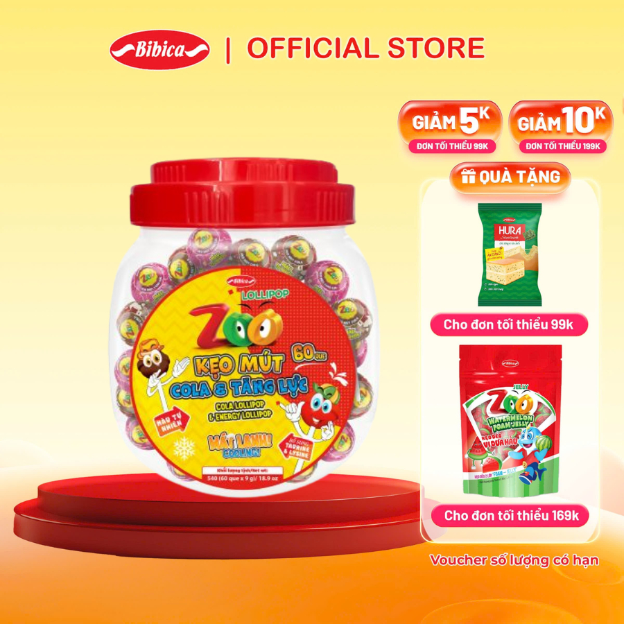 Kẹo Mút Zoo Cola - Tăng Lực Bibica 540g | Shopee Việt Nam