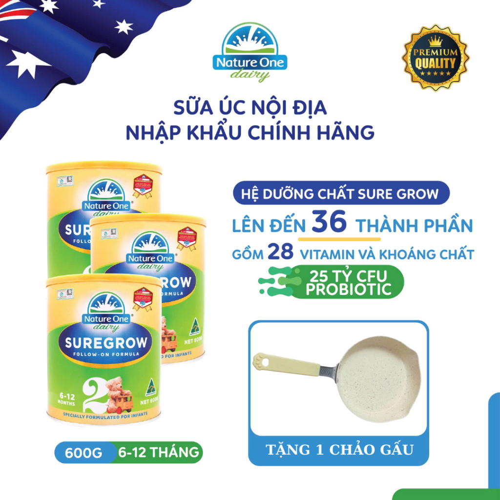 Combo 3 Hộp Sữa Bột Dinh Dưỡng SureGrow 2 – Tăng Hấp Thu, Hỗ Trợ Đề ...