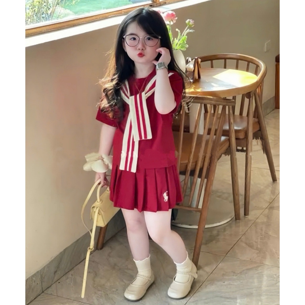 Váy Xếp Ly 3 Chi Tiết Cho Bé Gái Size 9-44kg Chất Liệu TIXI Mềm Mịn ...