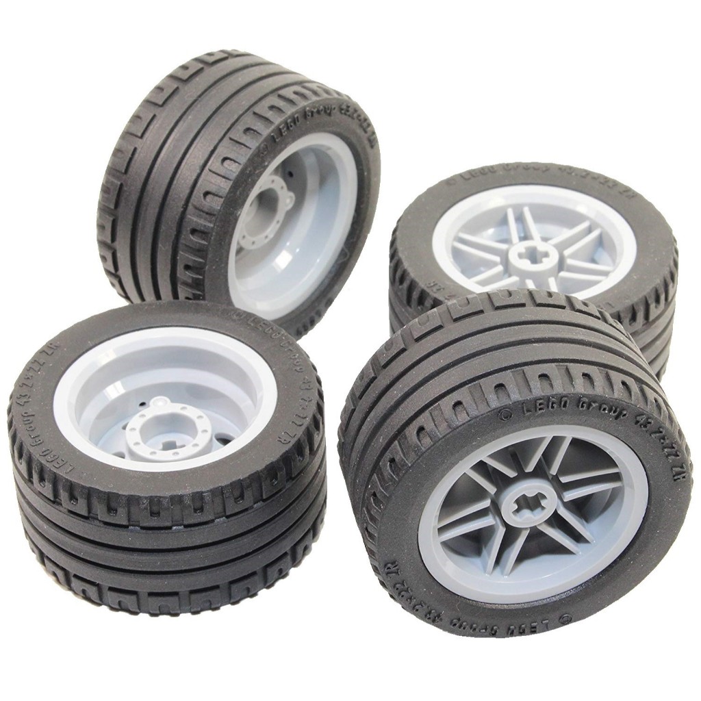Lot 4x LEGO Black Tire 43.2 x 22 ZR (44309) & Wheel 30.4mm D. x 20mm ...