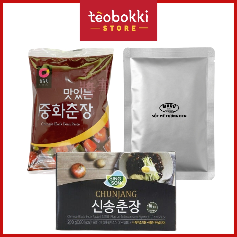 Sốt tương đen Hàn Quốc nấu mì jajang/chunjang 200g, 250g, sốt nấu mì tương đen nêm sẵn maru 100g ...