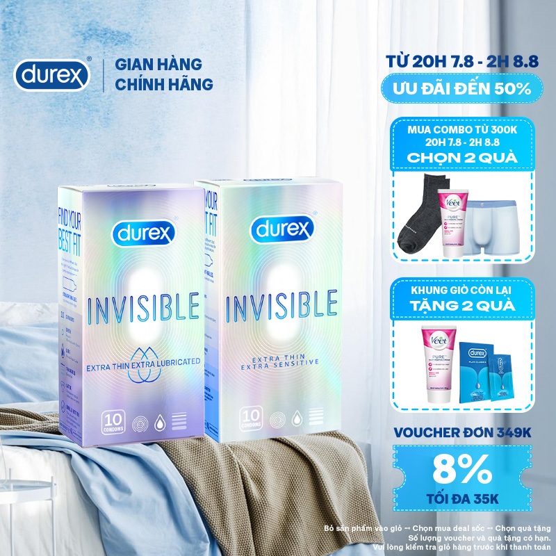 COMBO DUREX INVISIBLE LUBRICATED và DUREX INVISIBLE EXTRA THIN EXTRA ...