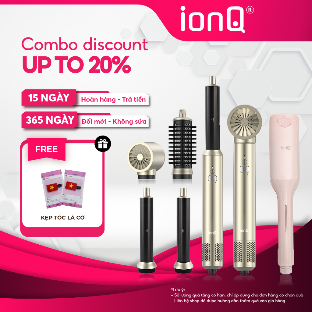 Combo Máy sấy tóc tạo kiểu 4 trong 1 ionQ Ecostyle và Máy uốn tóc Hippie ionQ Rovy Pro | Shopee ...