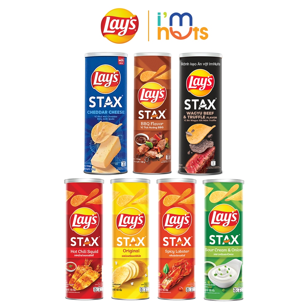 Snack Khoai tây Lays Stax đủ vị lon 100g | Shopee Việt Nam