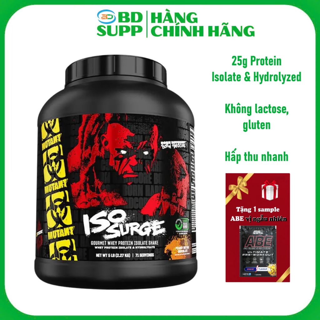 [Kèm Quà] Whey Iso Surge Mutant 5Lbs (71 Liều Dùng) Whey Protein ...