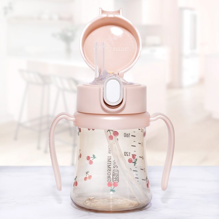 Bình tập uống PPSU CHERRISH Weighed Straw CUP 200ml & 300ml – chống đổ, an toàn, cho bé từ 6 ...