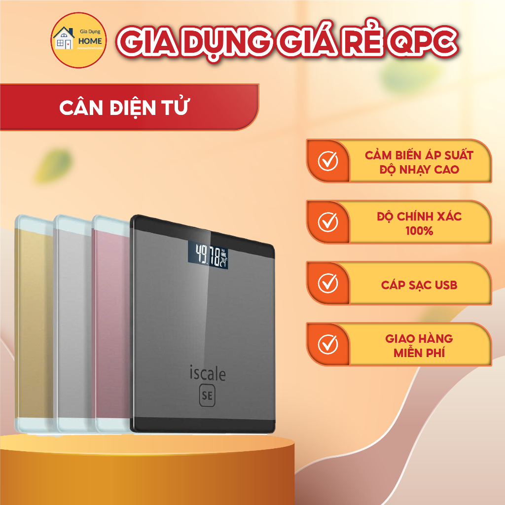 Cân sức khỏe điện tử chính hãng iScale SE 150kg màn hình LCD rõ nét ...