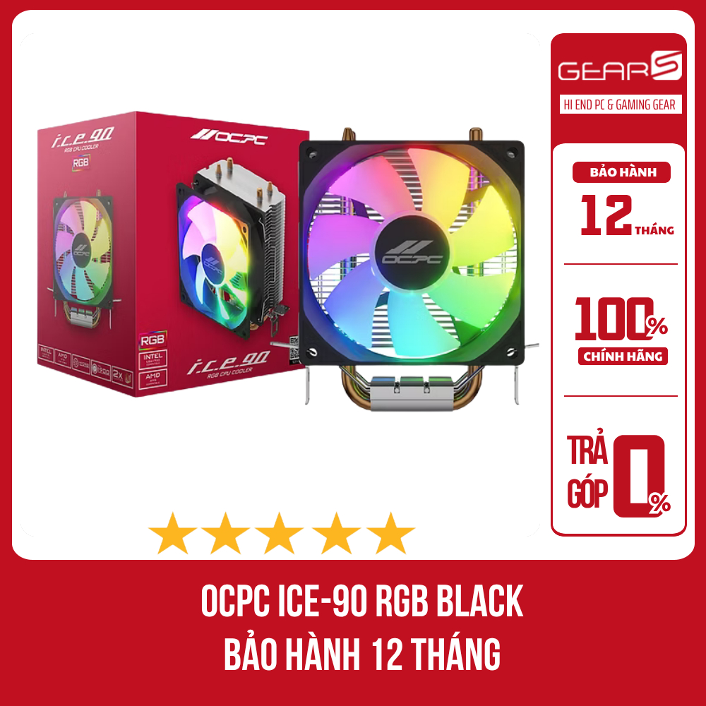 [FULL VAT]Tản nhiệt khí OCPC ICE-90 RGB BLACK - Bảo hành 12 Tháng ...