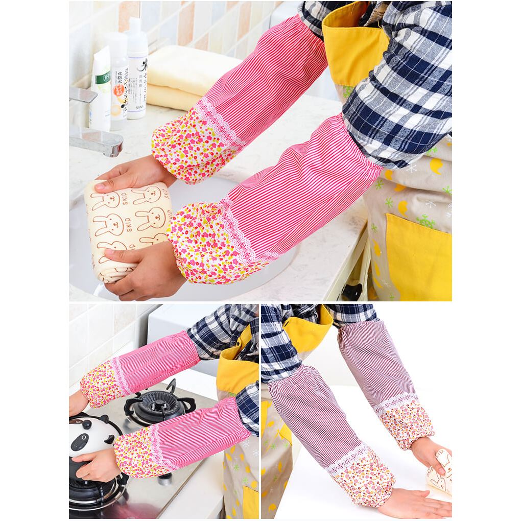 Găng Tay Kẻ Hoa Chống Bẩn Vệ Sinh Dọn Nhà Cửa Bao Cánh Tay Cotton Giặt ...