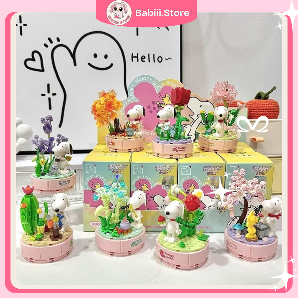 Mô Hình Lắp Ráp Snoopy Garden - Decor Mini Cây & Hoa, Decor Bàn Học Quà ...