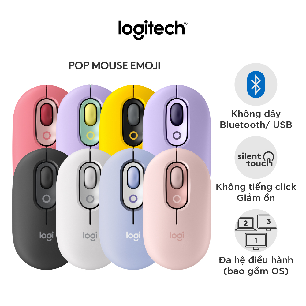 Chuột không dây Logitech POP MOUSE với emoji có thể tùy chỉnh - Bảo ...