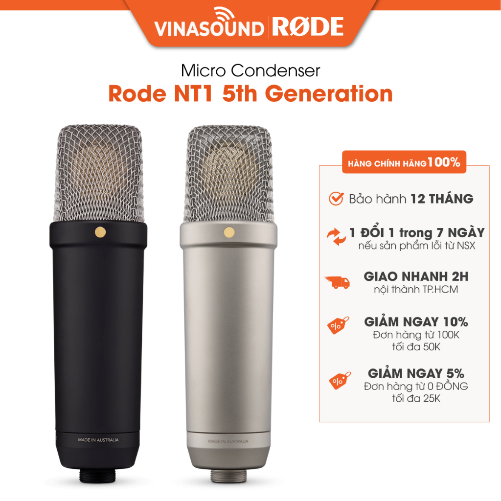 RODE NT1 Gen 5 Chính Hãng | Microphone Condenser Studio USB + XLR Thu ...