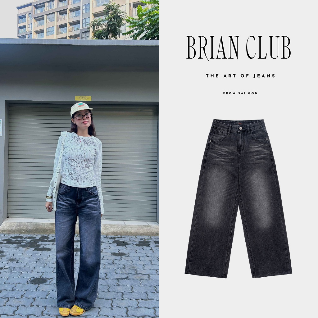 BLACK WASH JEANS BRIAN CLUB-Quần Jeans Dài Ống Suông Form Unisex ...