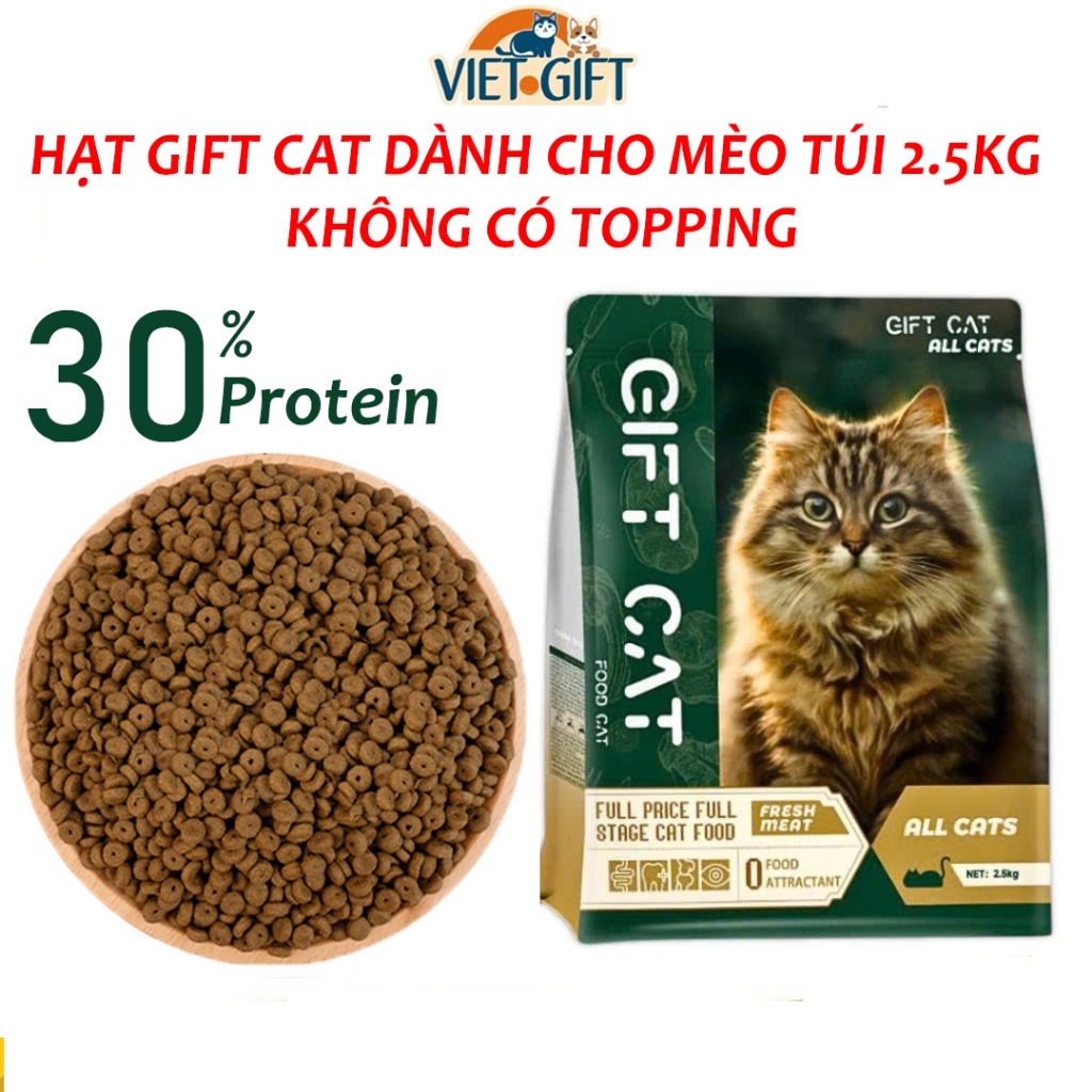 [5kg] Hạt Cho Mèo Gift Cat Dành Cho Mèo Kén Ăn Bổ Sung Chất Dinh Dưỡng ...
