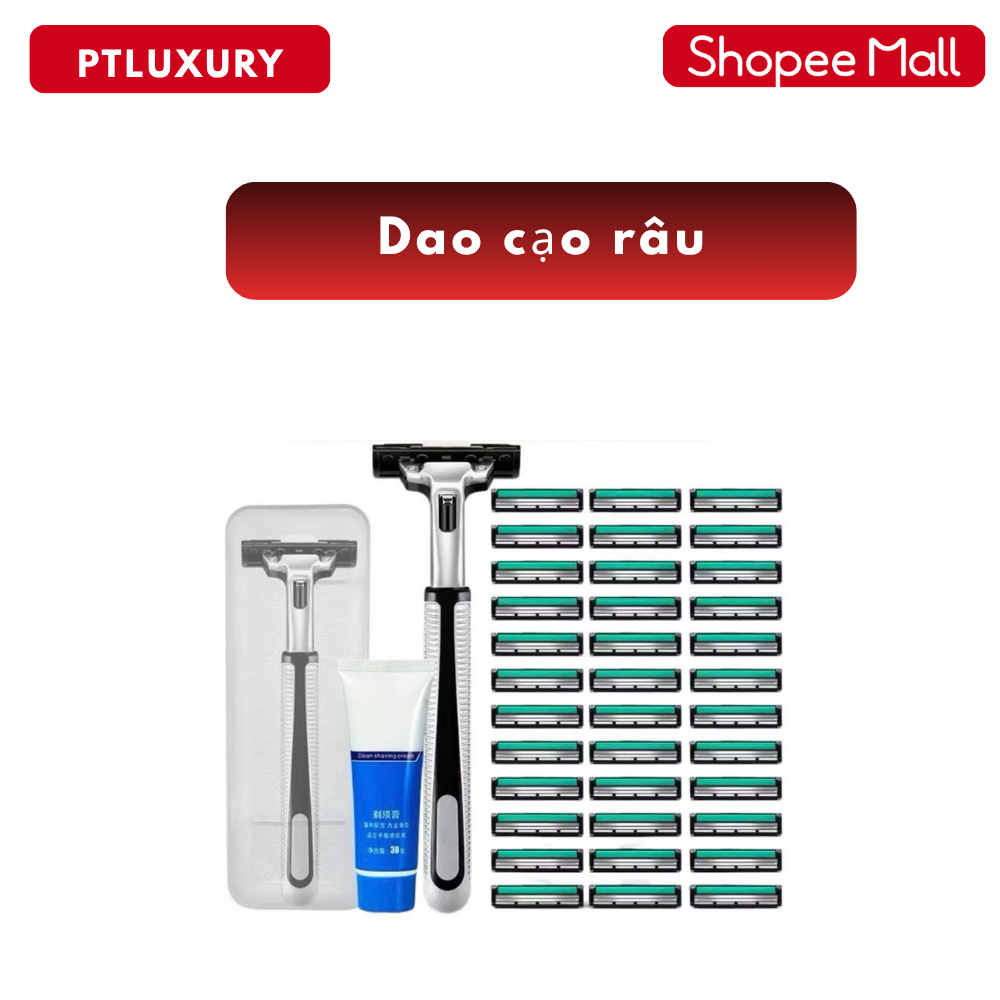Dao Cạo Râu PTLUXURY Kèm 21 - 36 Lưỡi Cạo JieRui Cạo Râu Cực Sạch ...