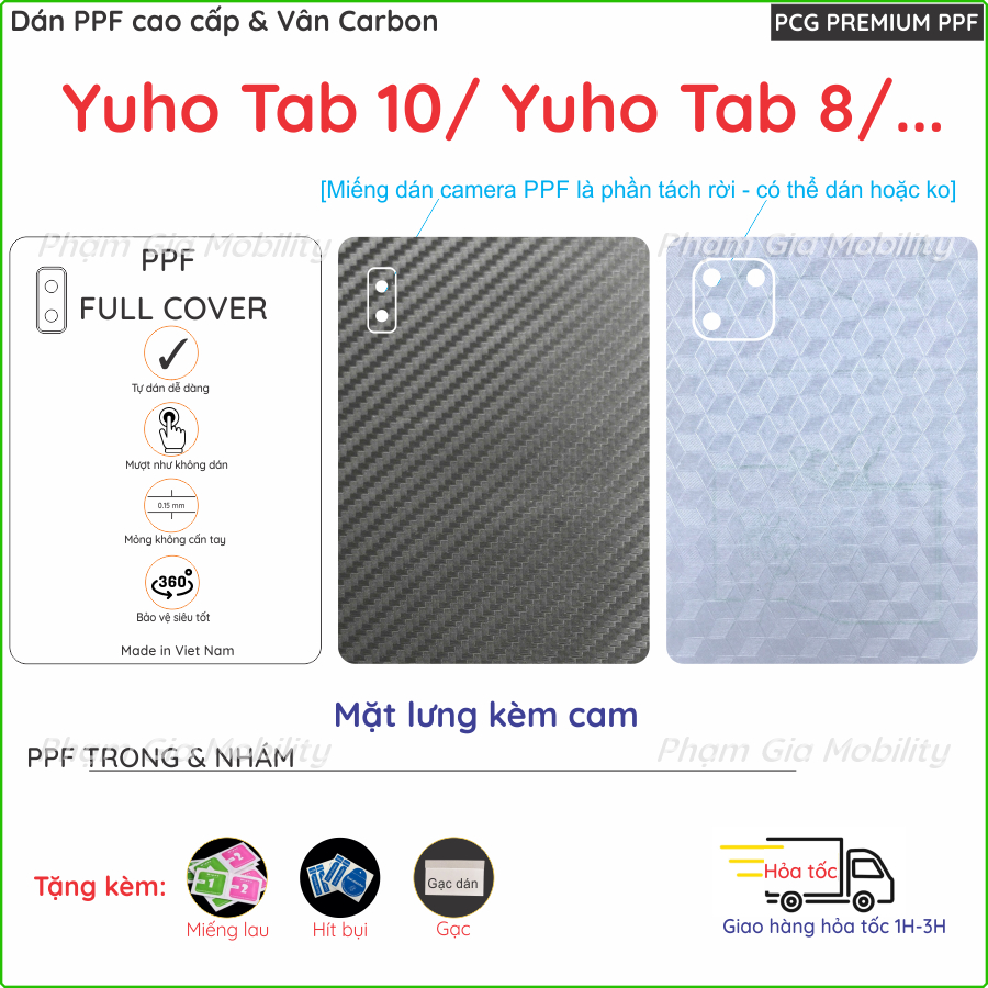 Dán PPF & Skin Carbon Yuho Tab 10 (Tc1031), Tab 8 (TC8091) loại trong ...